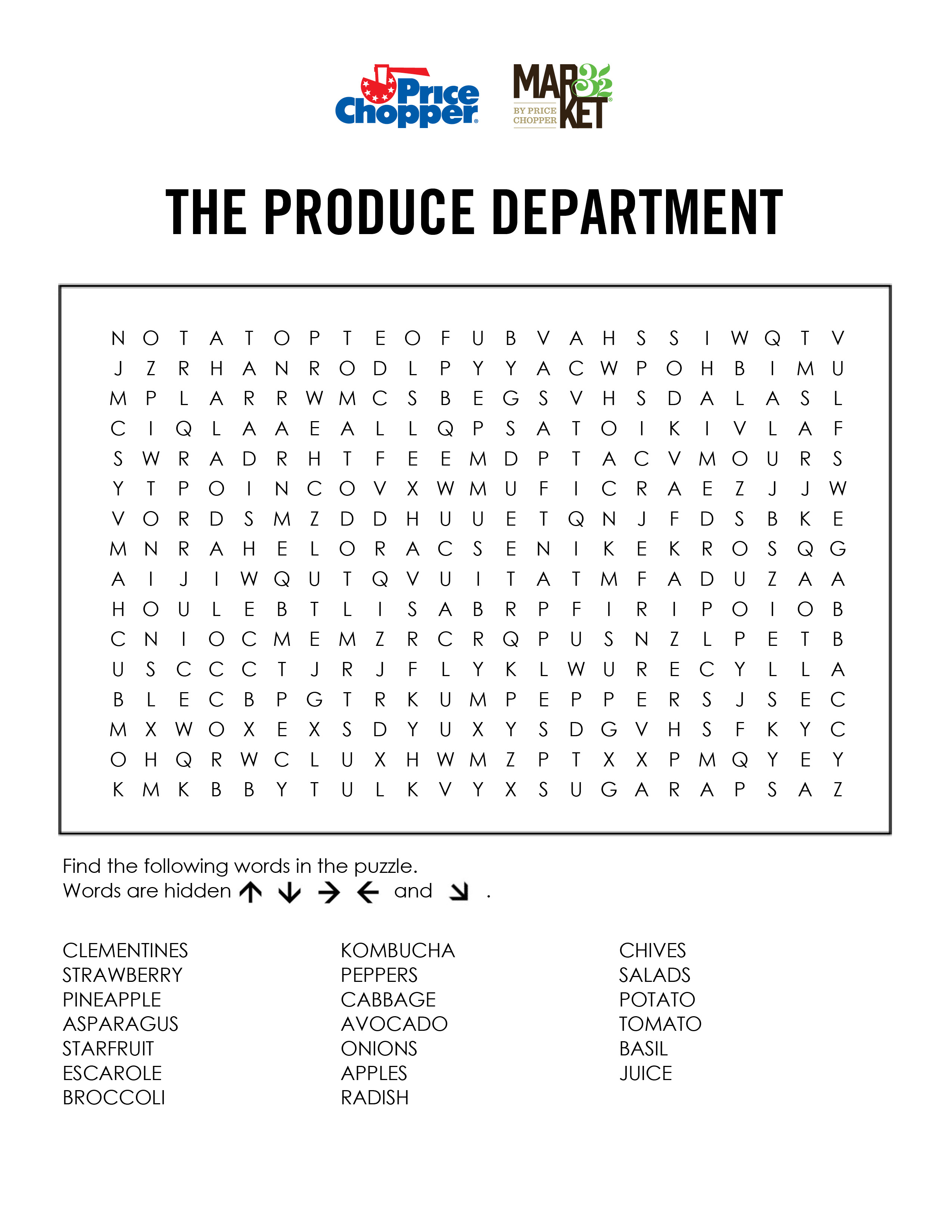 Supermarket Word Find! - Price Chopper - Market 32